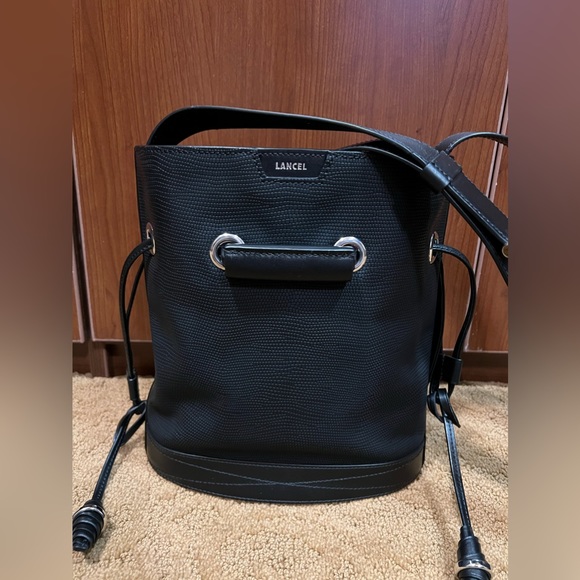 Lancel | Bags | Lancel Authentic Black Leather Bucket Bag Purse | Poshmark